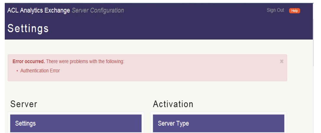 Ax Server Activation Authentication Error