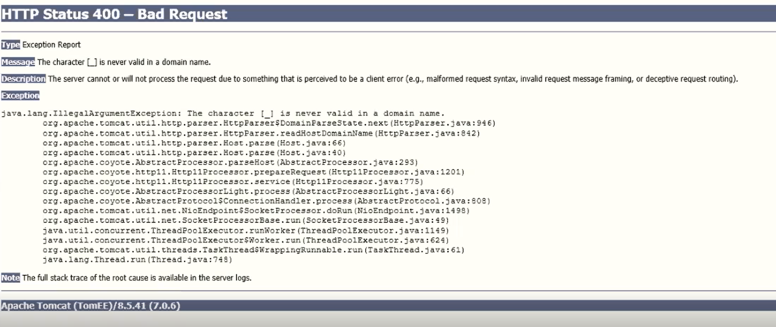 HTTP Status 400 - Bad Request