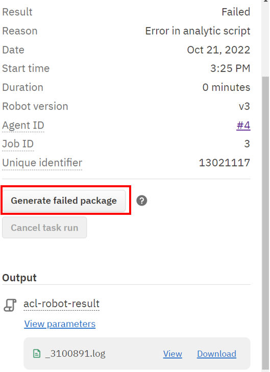 How can I determine why my script failed in Robots?