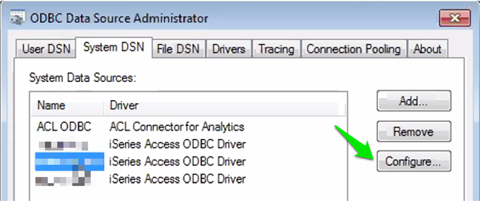 Unable to connect to an iSeries database