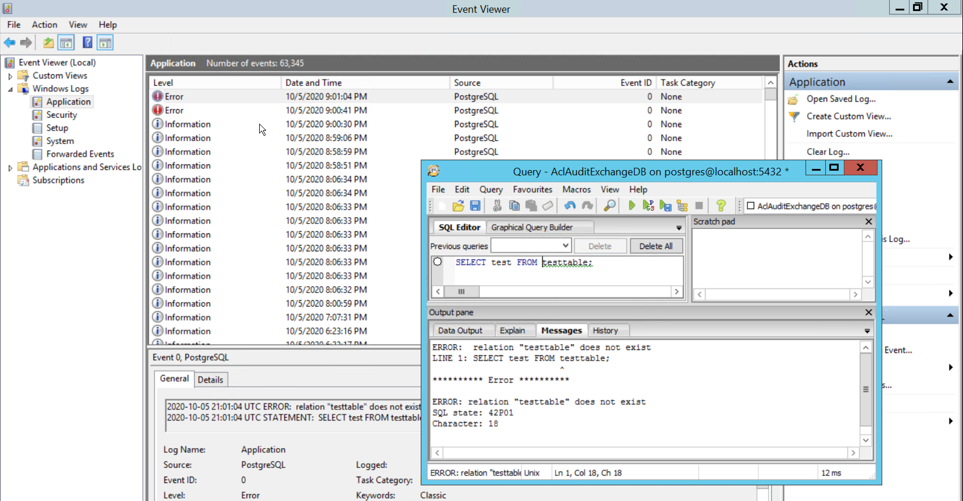 Configuring Postgresql To Output Logs To Windows Event Viewer