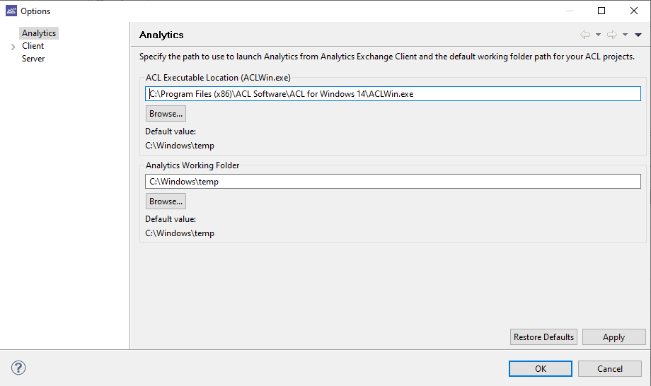 ACL for Window - Fail to start Analytics or Analysis App