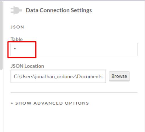 Json ODBC import