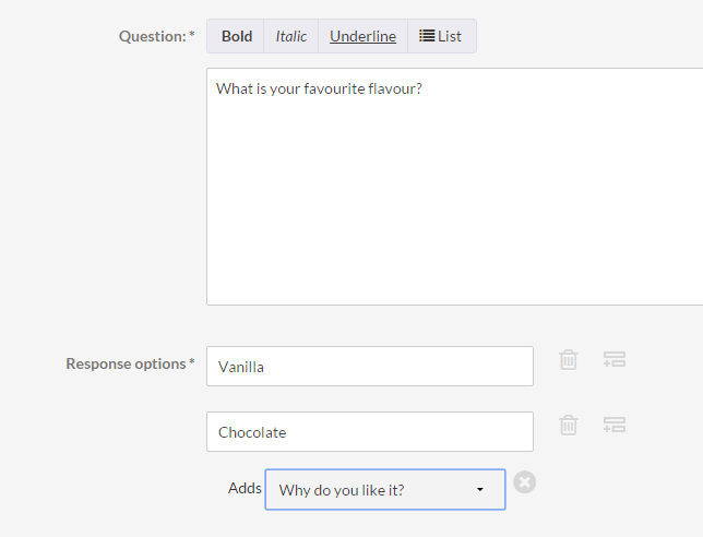 Problems linking questions in Survey Questionnaire