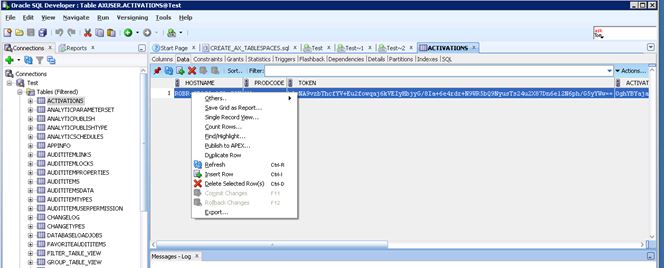 Manually Delete Activation Record In Oracle