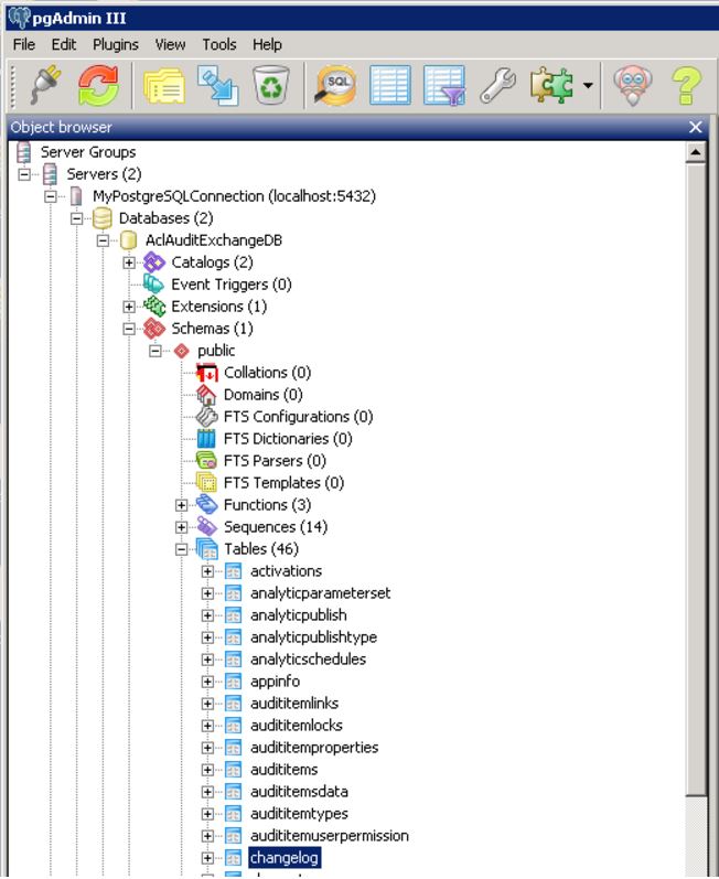 Using the changelog to see who is working with AX server