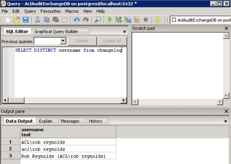 Using the changelog to see who is working with AX server