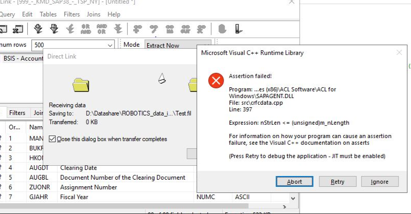 Assertion Failed Dl